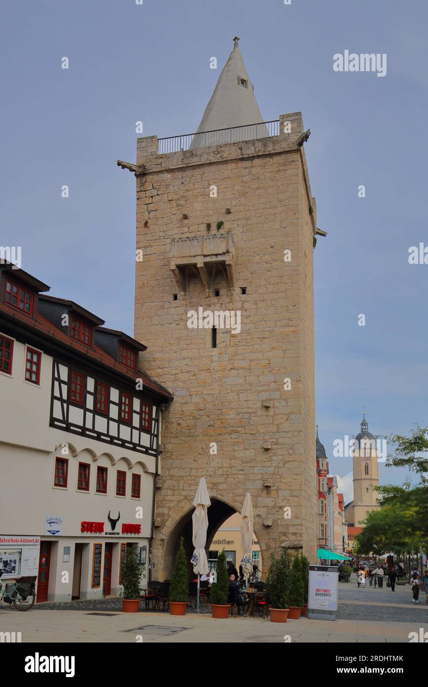 Historic Johannistor and defense tower, Jena, Thuringia, Germany Stock ...