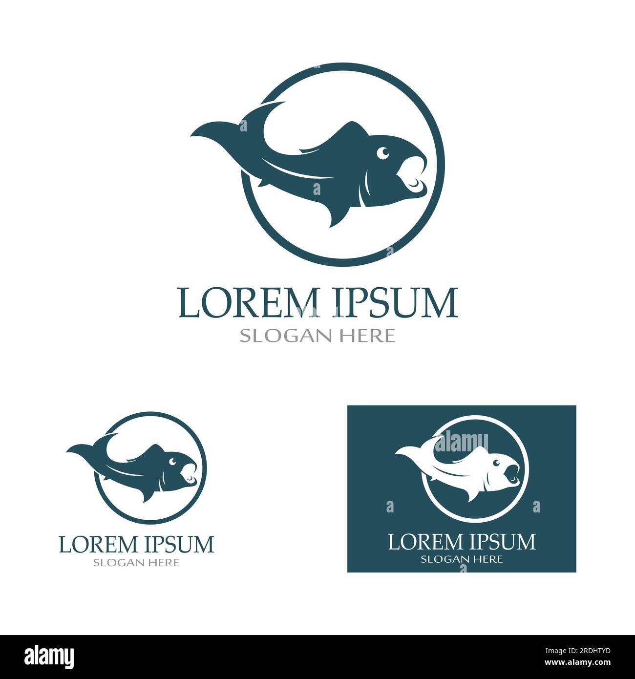 Fish logo, fishinghook, fish oil and seafood restaurant icon. With ...