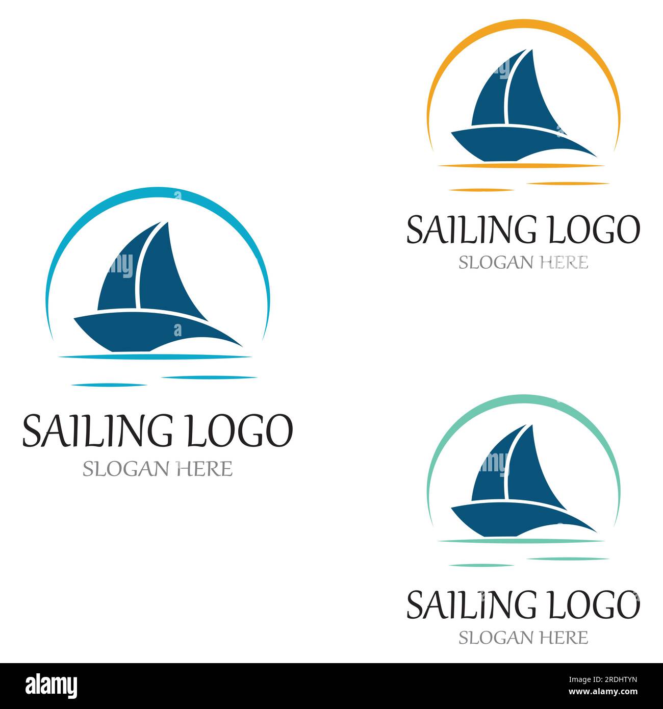 Sailboat or sailing boat logo with waves of waves, By using vector ...