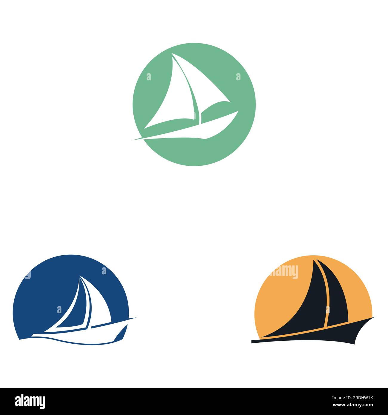 Sailboat or sailing boat logo with waves of waves, By using vector ...