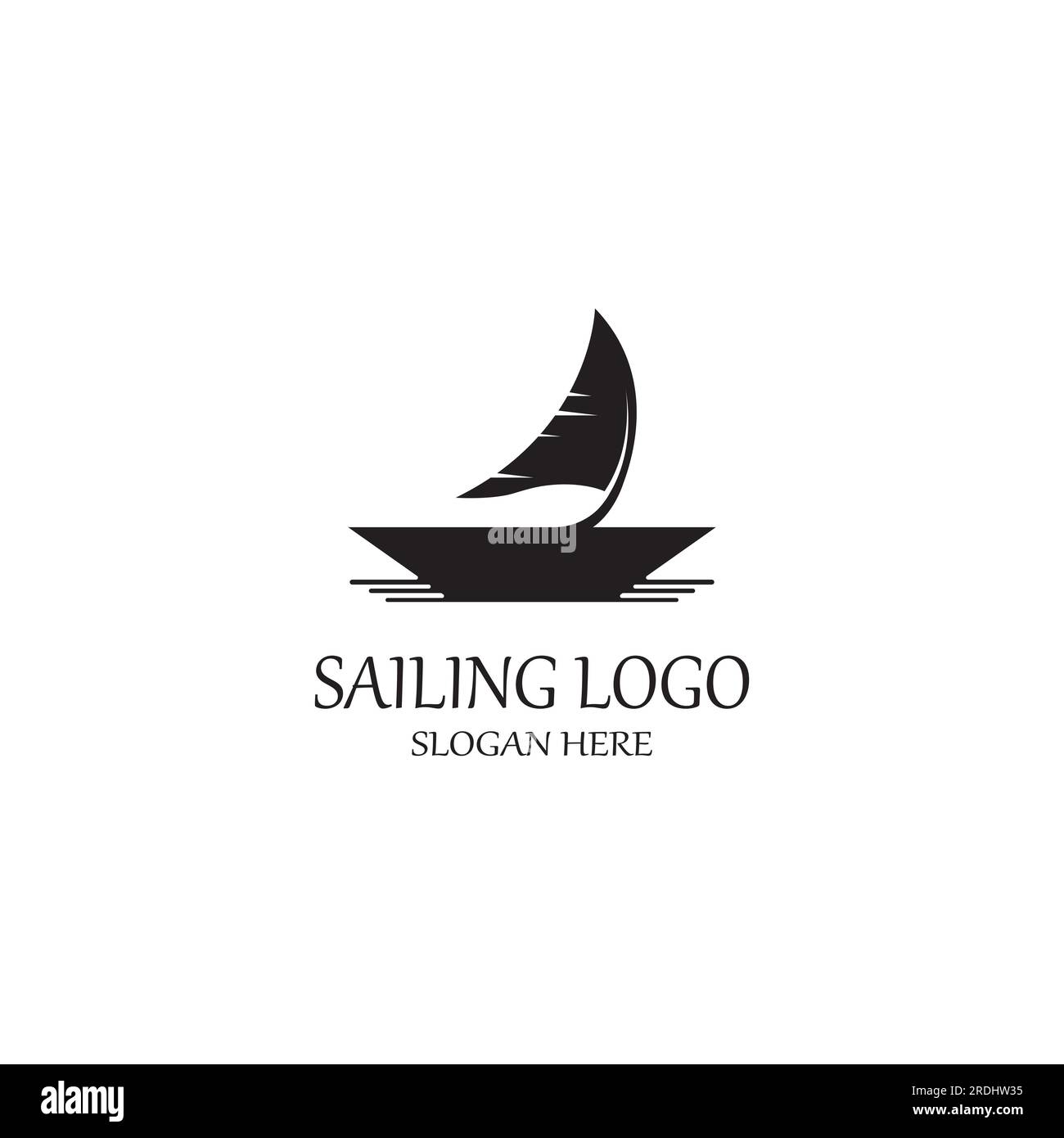 Sailboat or sailing boat logo with waves of waves, By using vector ...