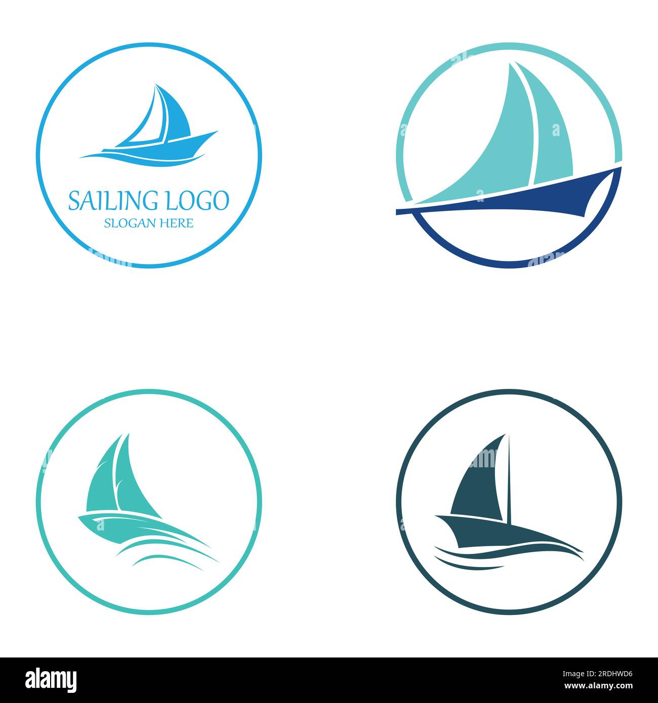 Sailboat or sailing boat logo with waves of waves, By using vector ...