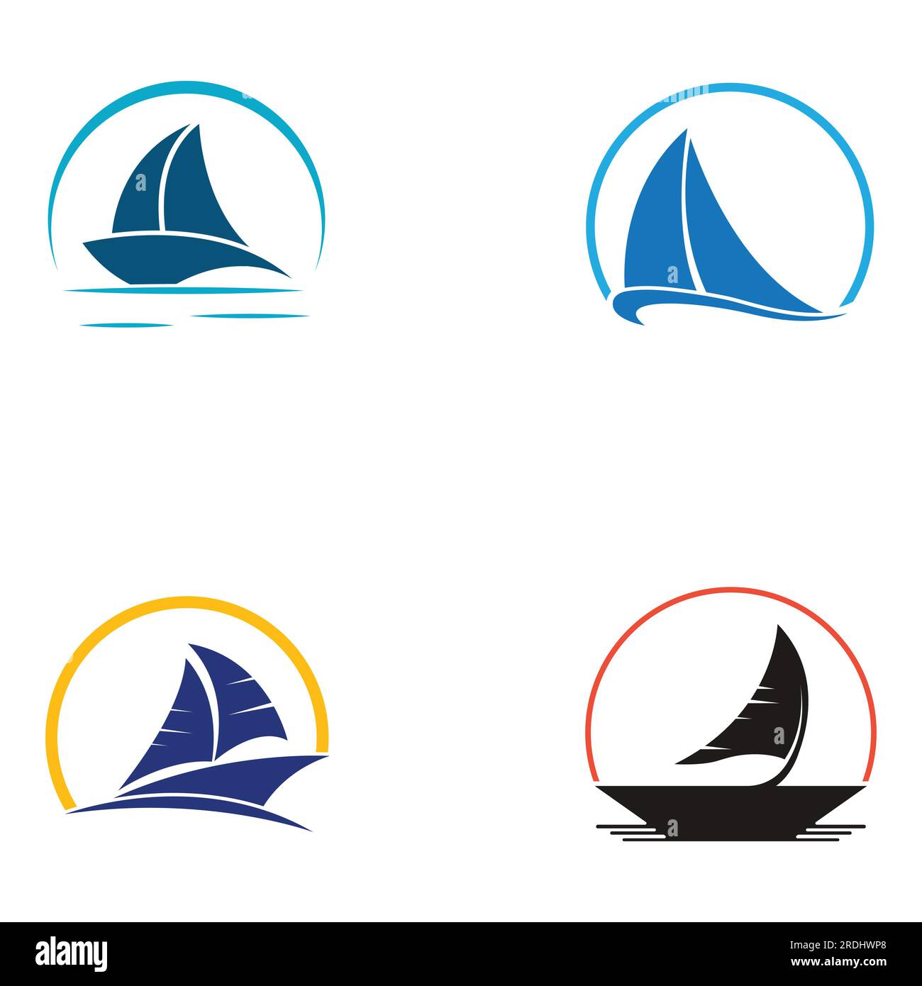 Sailboat or sailing boat logo with waves of waves, By using vector ...
