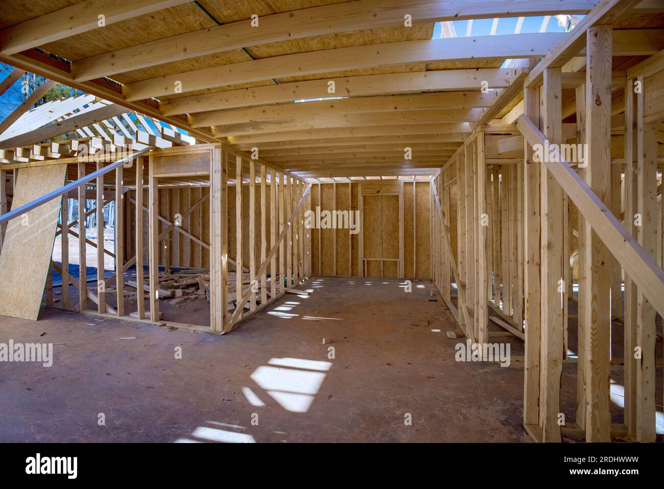 In course of construction, support beams are being constructed along ...