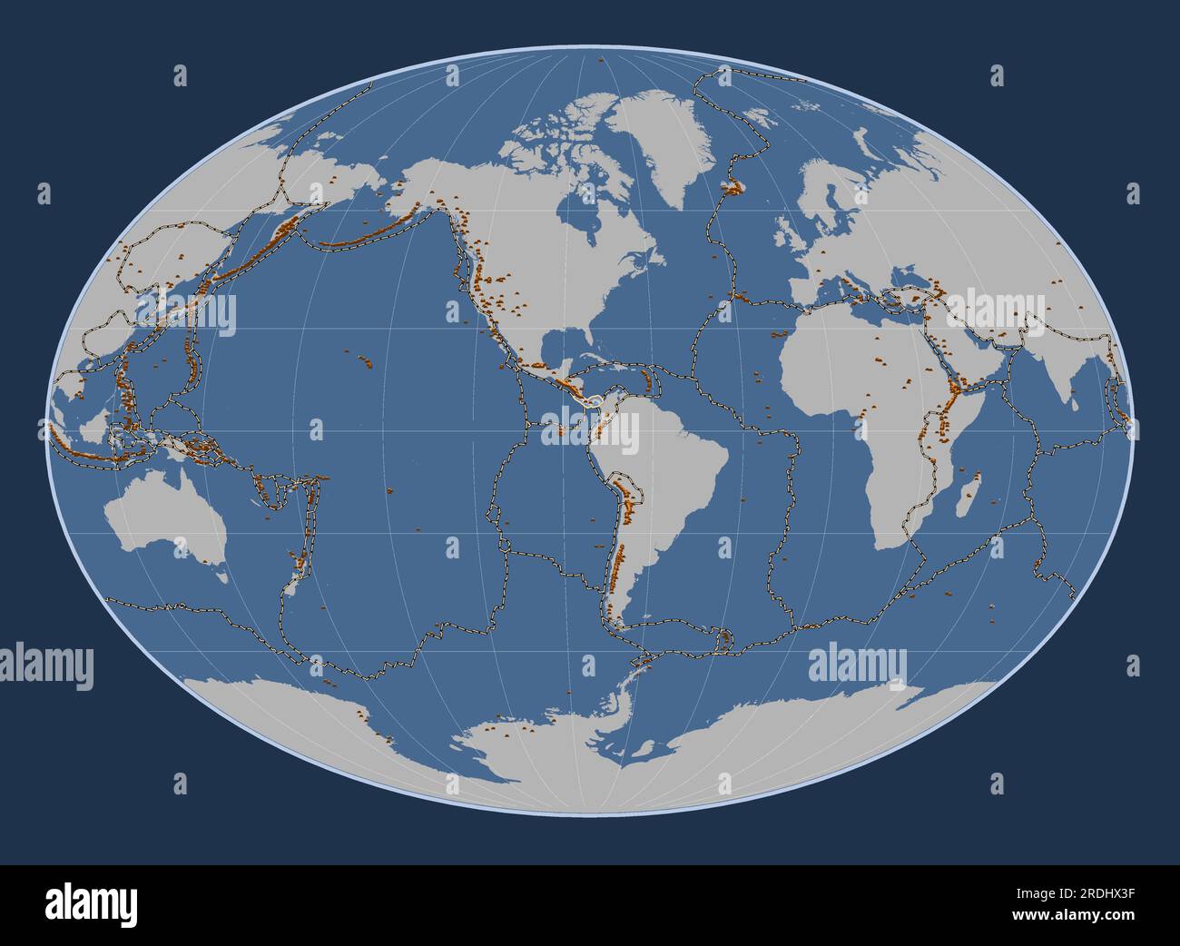 Shape Of The Panama Tectonic Plate On The Solid Contour Map In The Fahey Projection Centered