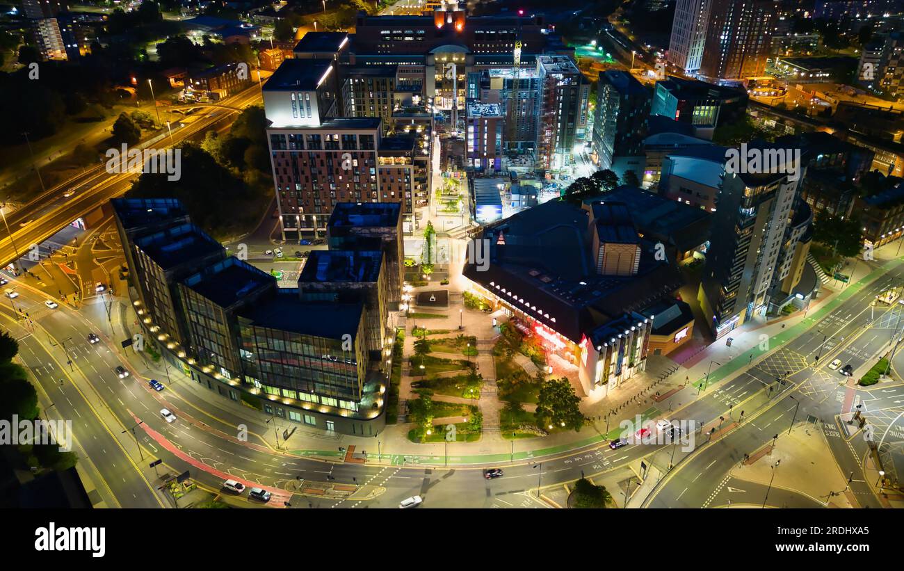 Aerial drone footage city leeds hi-res stock photography and images - Alamy