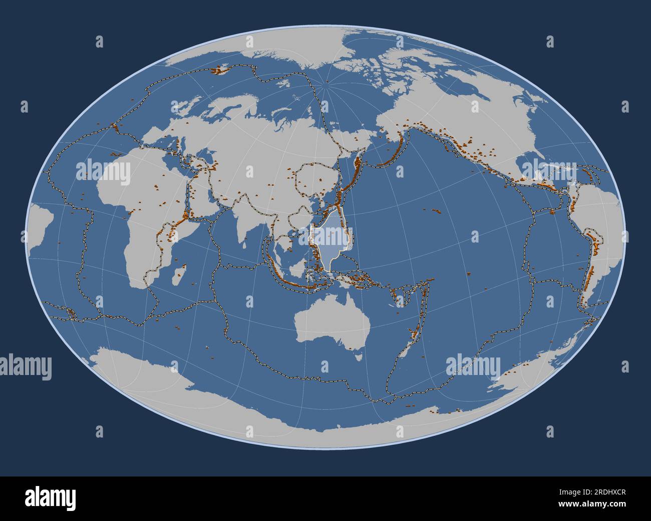 Philippine Sea Tectonic Plate On The Solid Contour Map In The Fahey Oblique Projection Centered