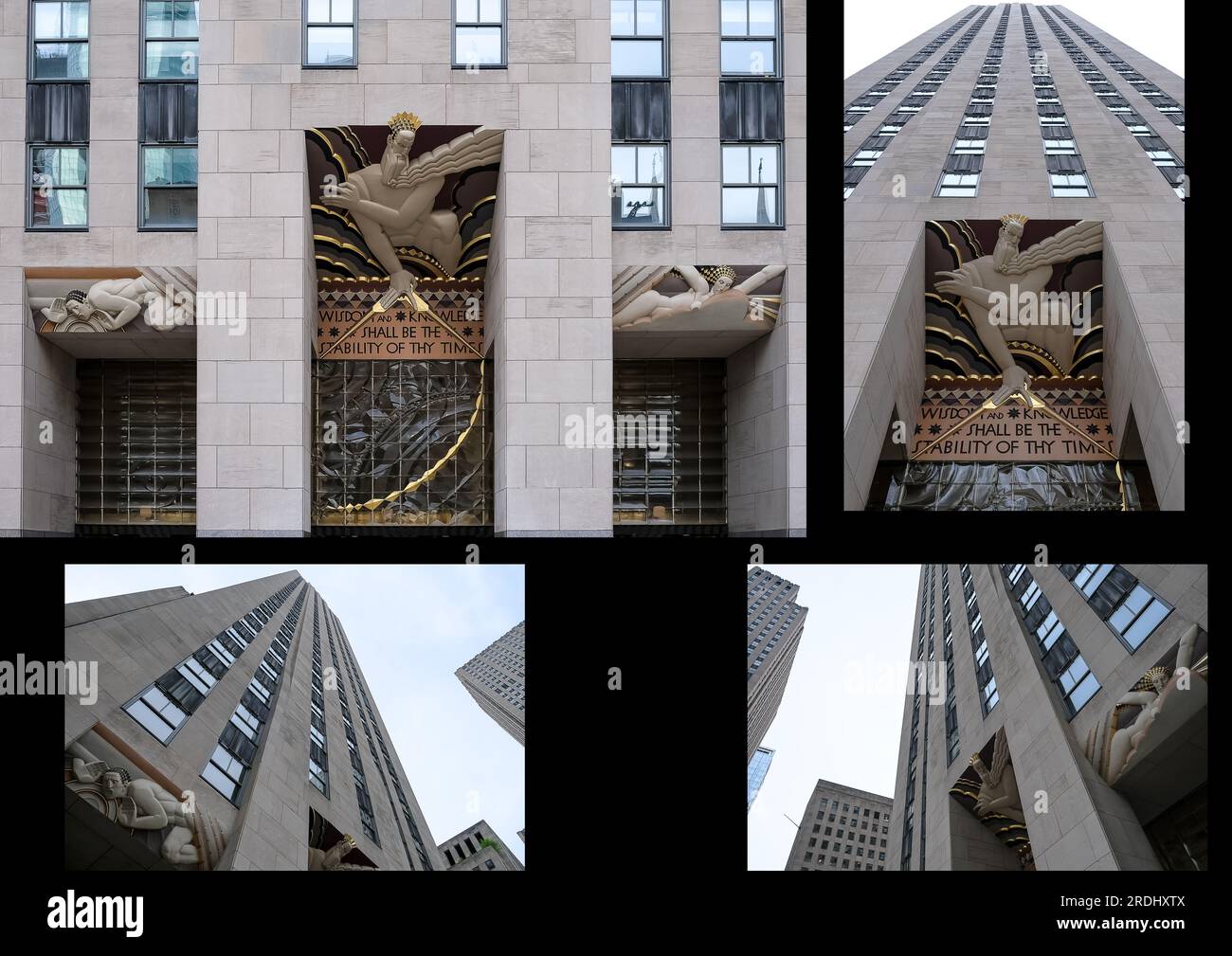 Architectural detail of Rockefeller Center, a large complex consisting ...