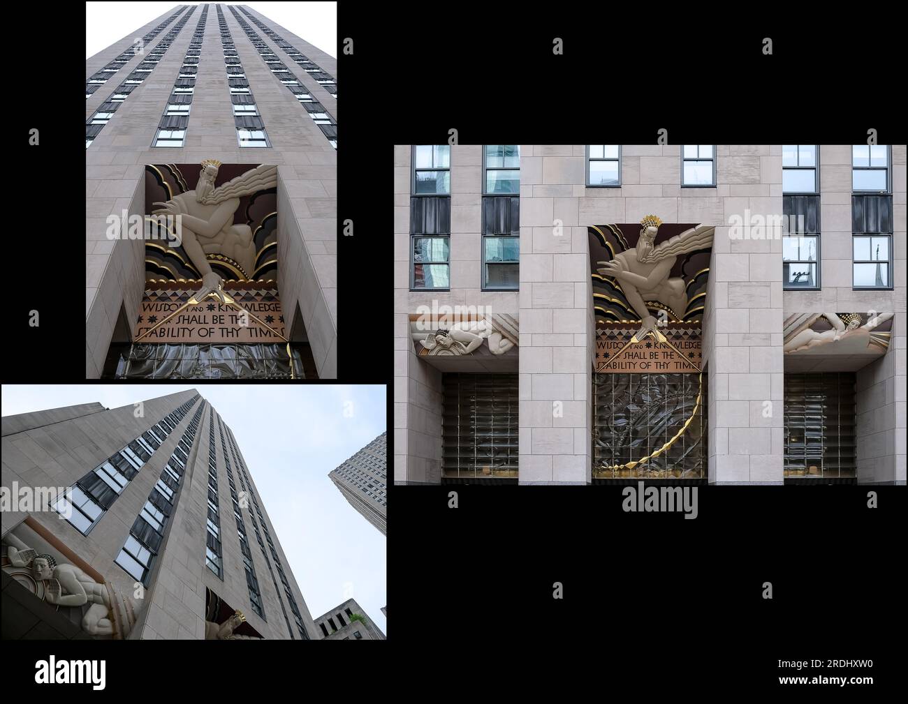 Architectural detail of Rockefeller Center, a large complex consisting ...