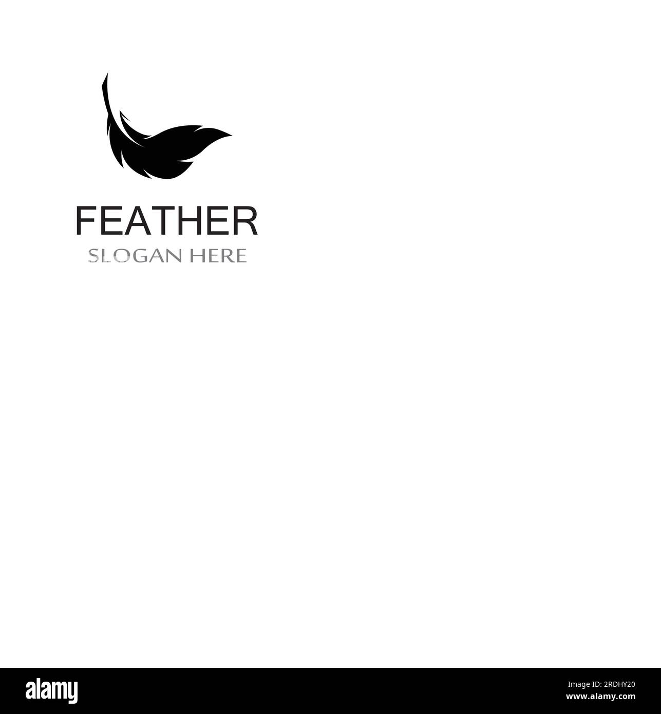feather logo of fowl breed and pen made of feather using vector icon ...