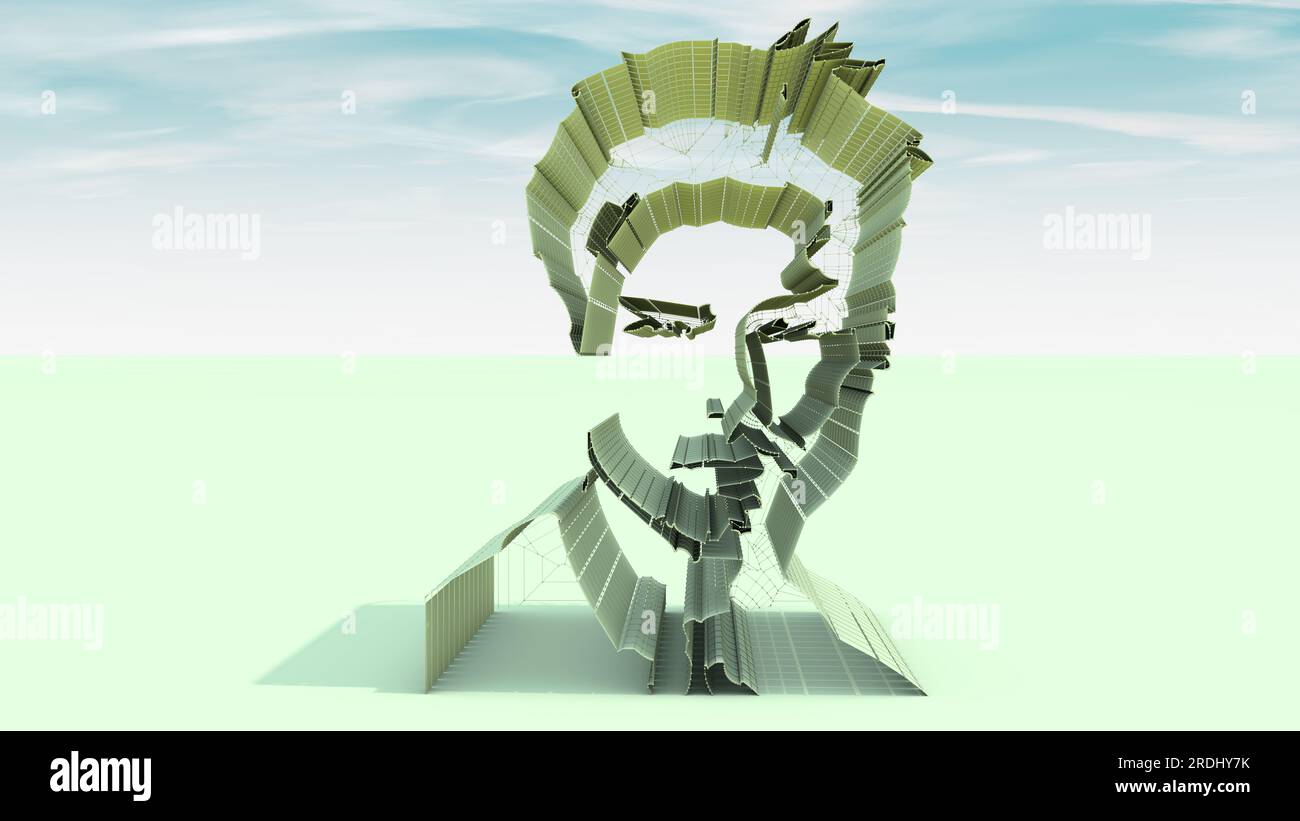 Illustration of human bust Stock Photo - Alamy