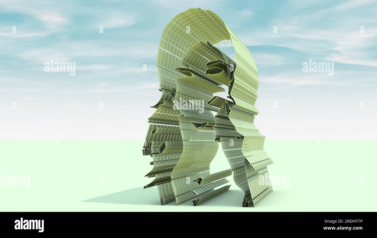 Illustration of human bust Stock Photo - Alamy