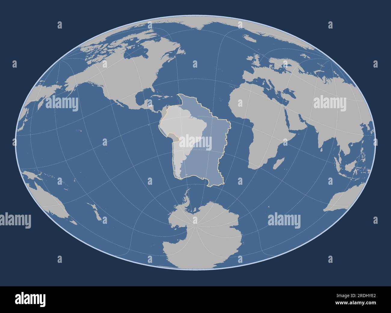 South American Tectonic Plate On The Solid Contour Map In The Fahey Oblique Projection Centered