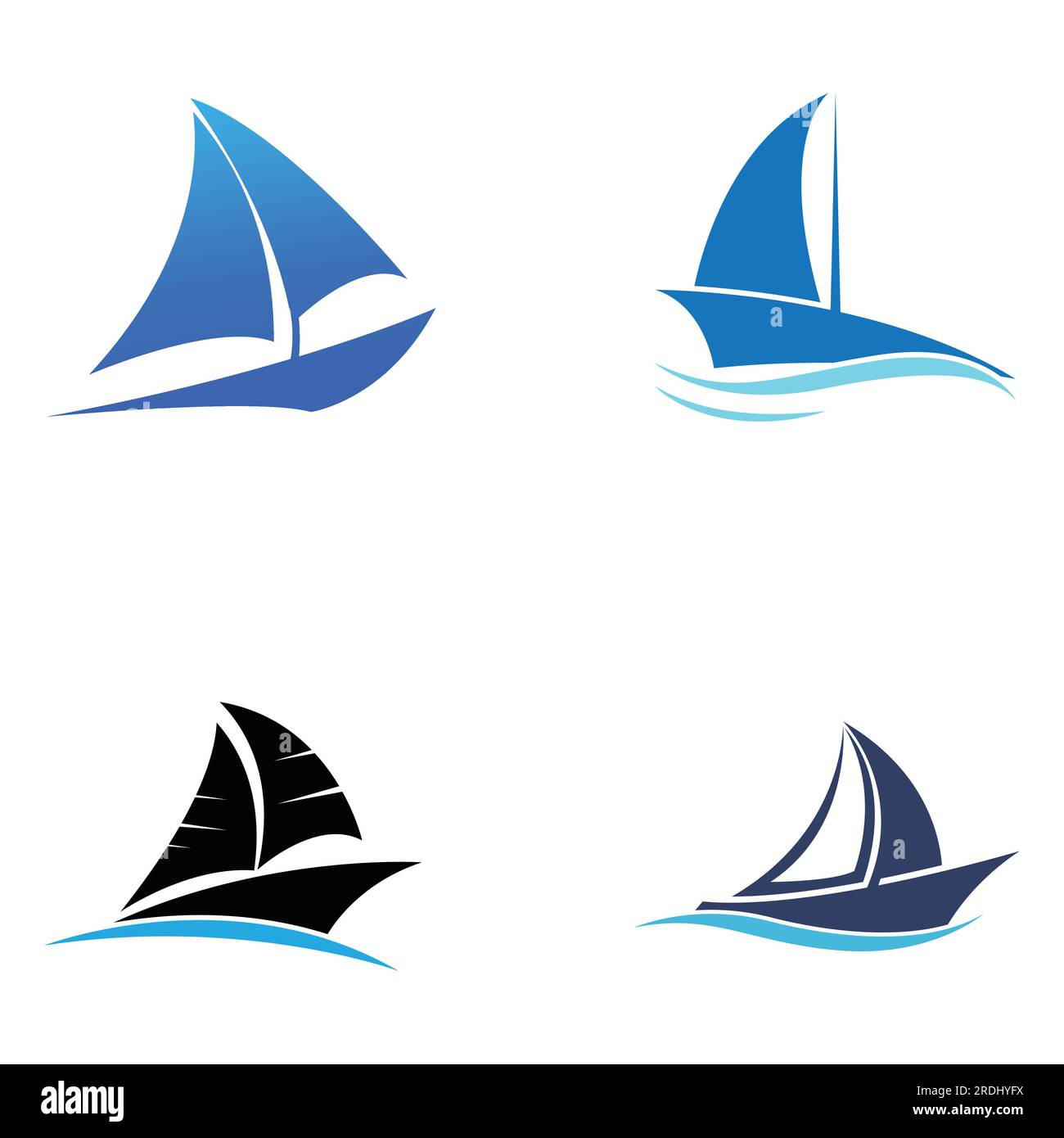 Sailboat or sailing boat logo with waves of waves, By using vector ...