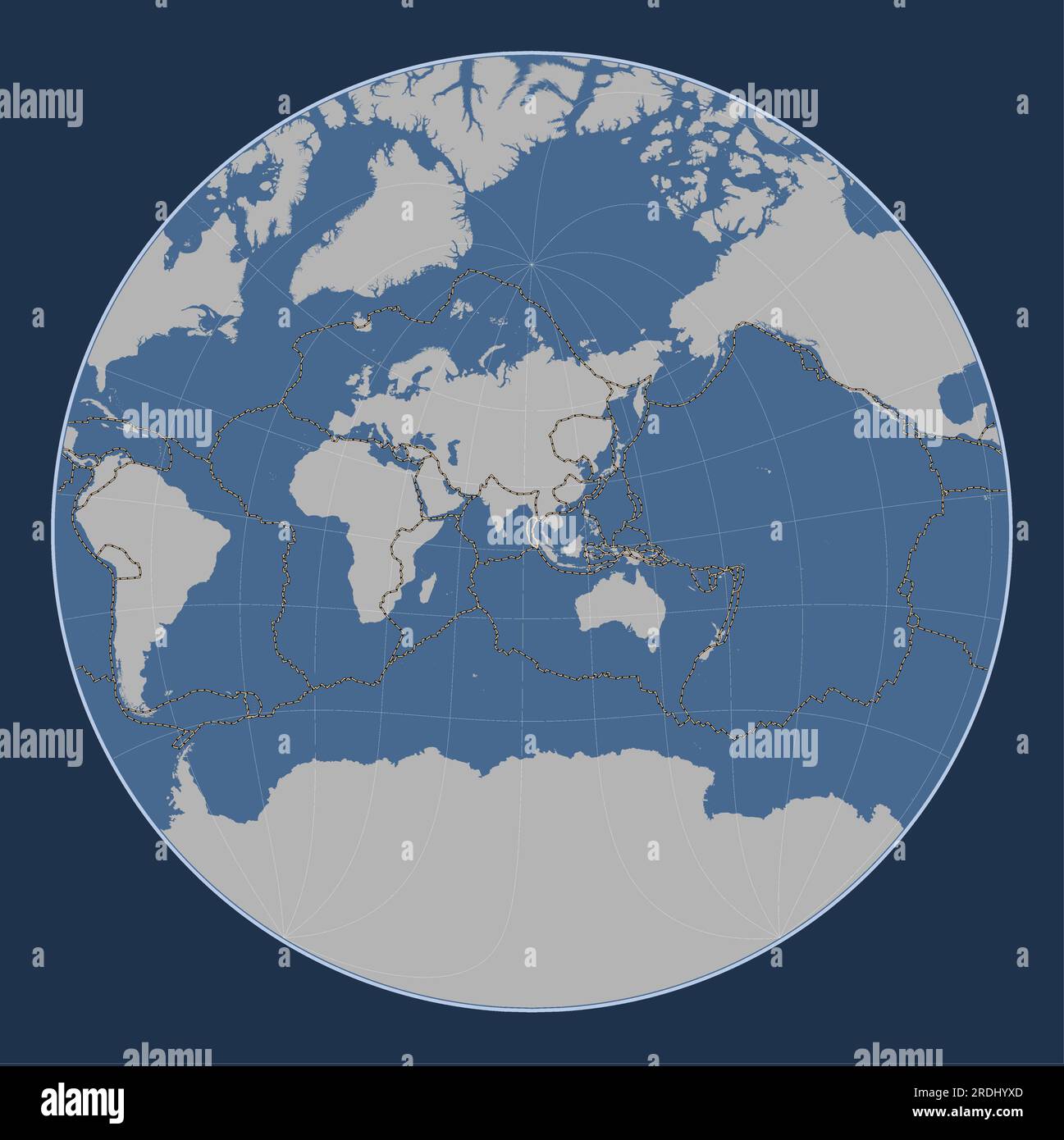 Shape of the Burma tectonic plate on the world contour map map in the ...