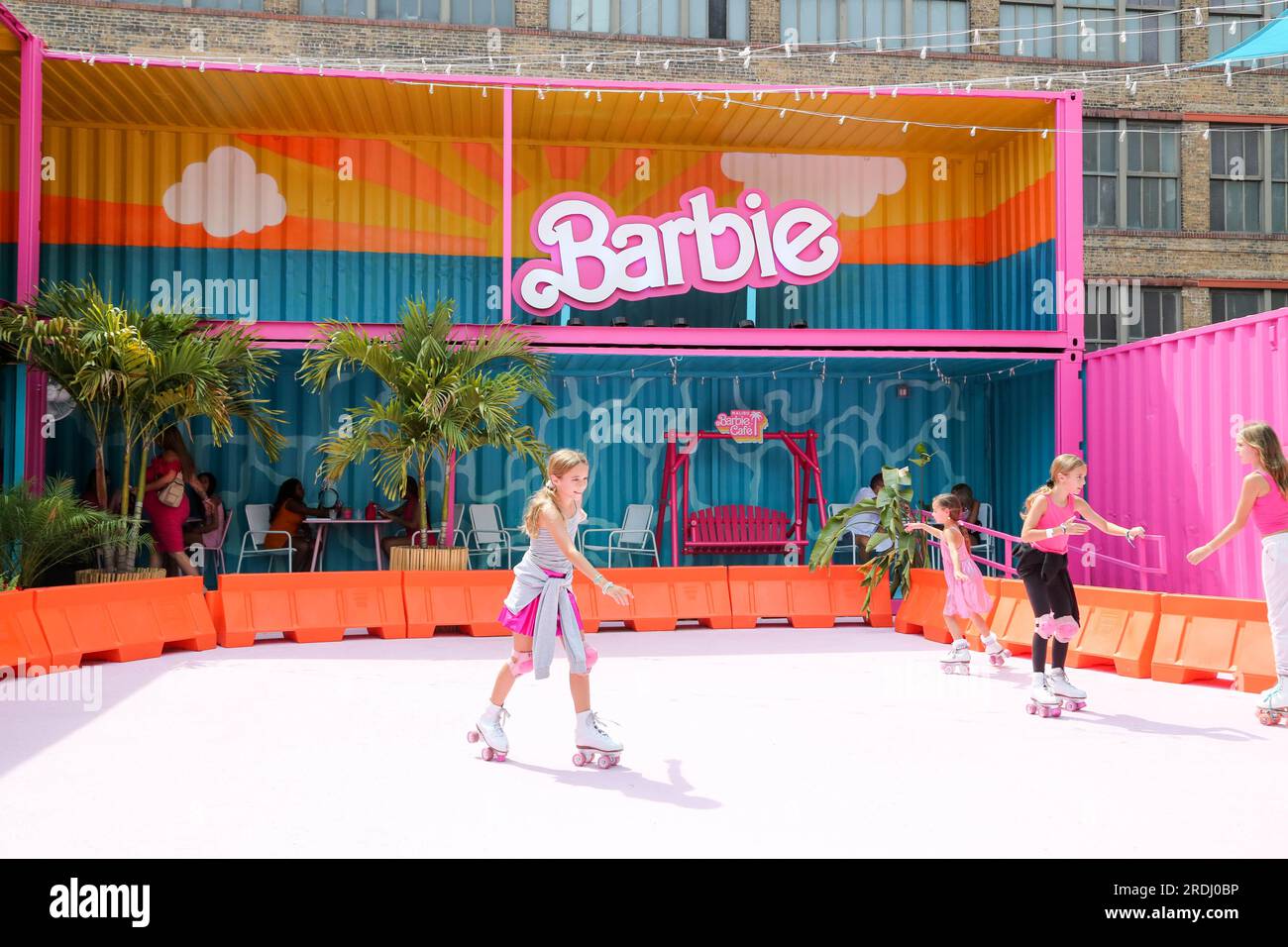 The outdoor dining area has a Malibu Skate Rink at the newly opened ...