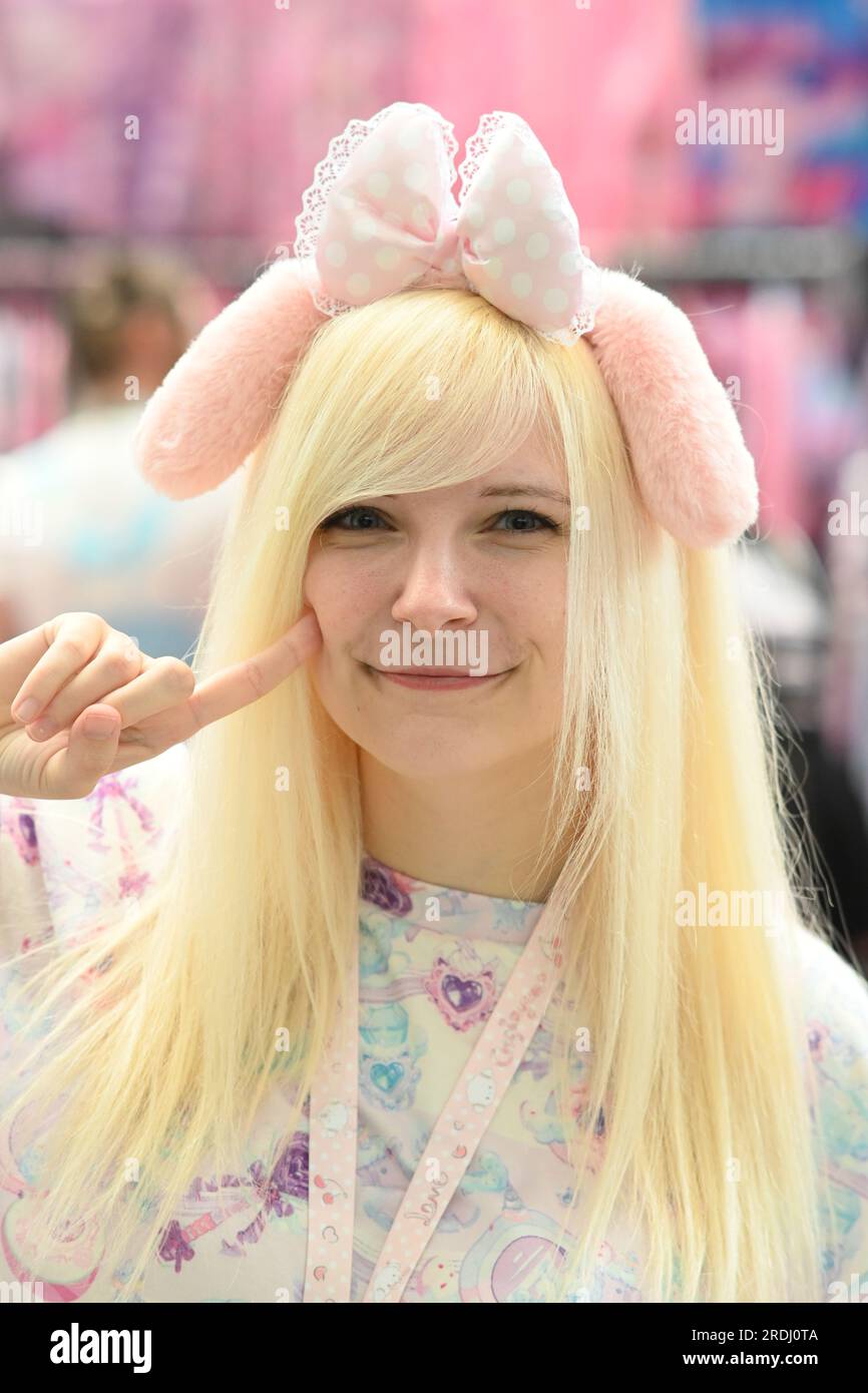 London, UK. 22nd July, 2023. Attendees dress up as Cosplay costume at ...