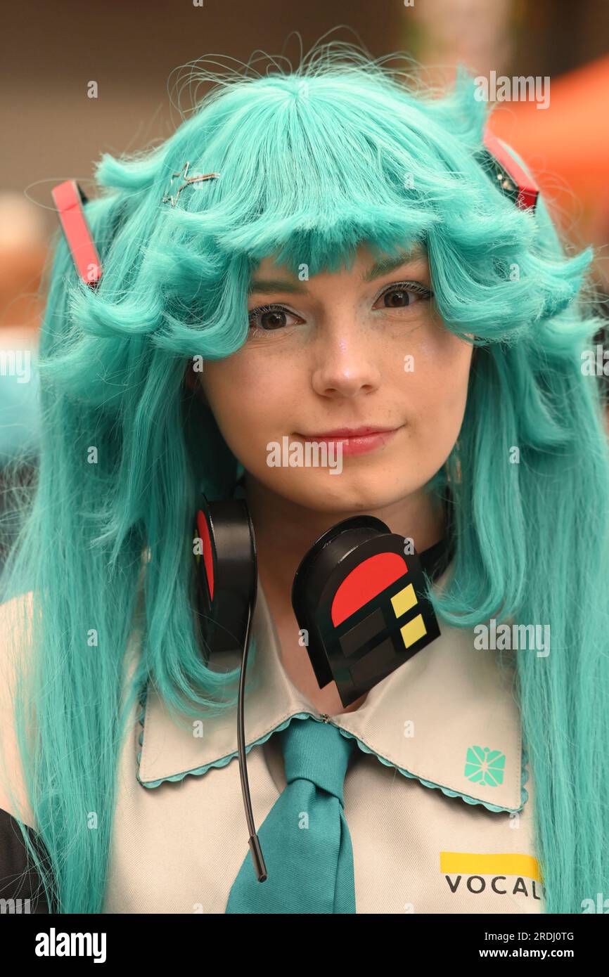 London, UK. 22nd July, 2023. Attendees dress up as Cosplay costume at ...