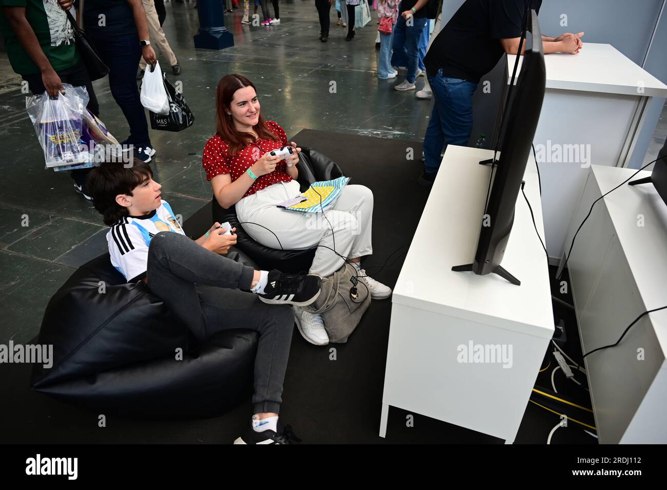 London, UK. 22nd July, 2023. Attendees dress up as Cosplay costume at ...