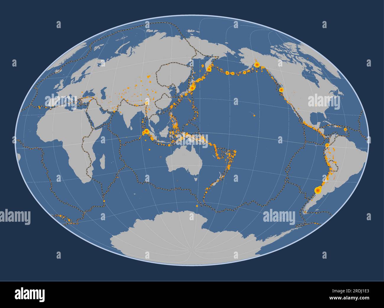Shape Of The Solomon Sea Tectonic Plate On The Solid Contour Map In The Fahey Oblique Projection