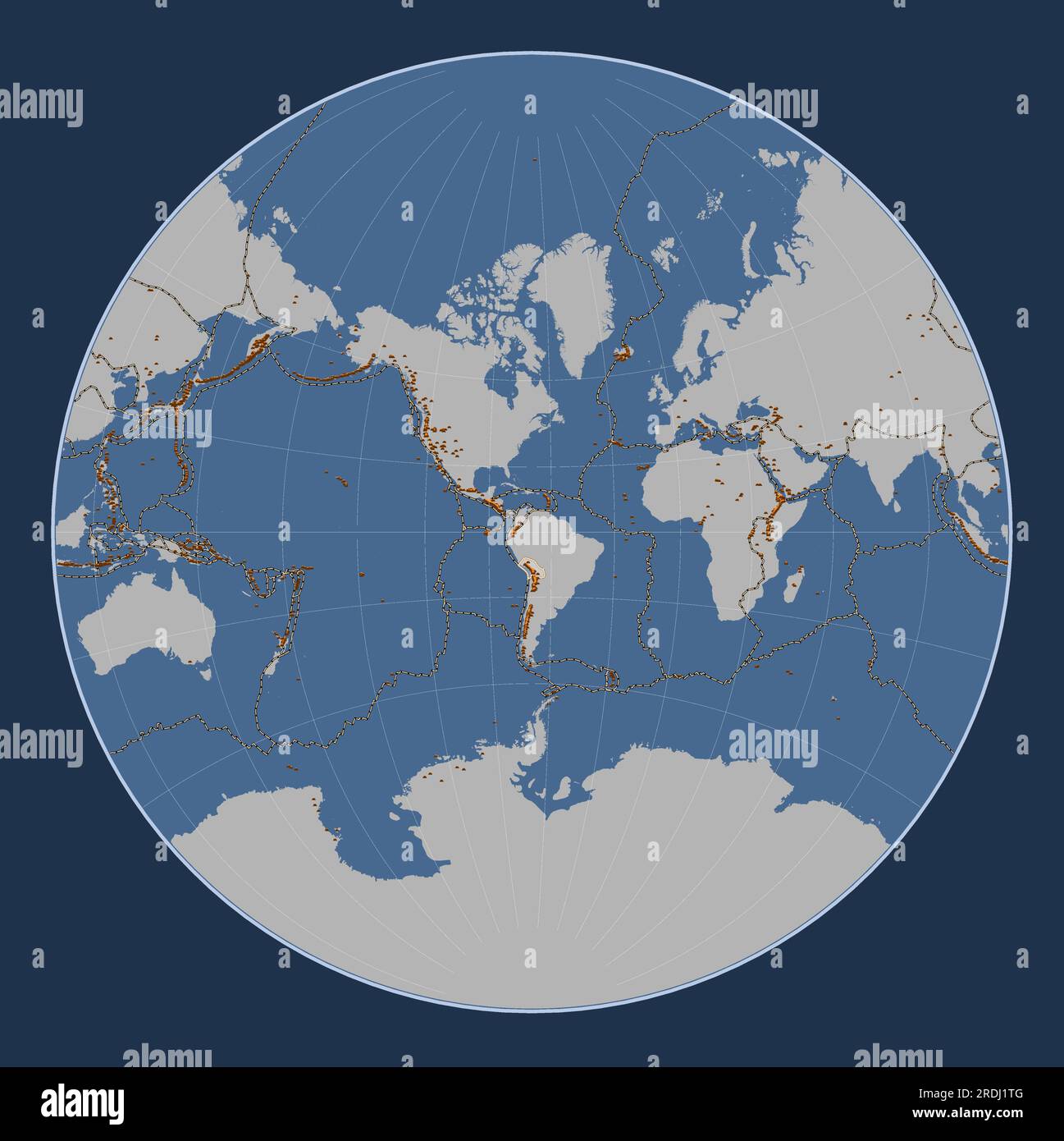 Shape Of The Altiplano Tectonic Plate On The Solid Contour Map In The Lagrange Projection