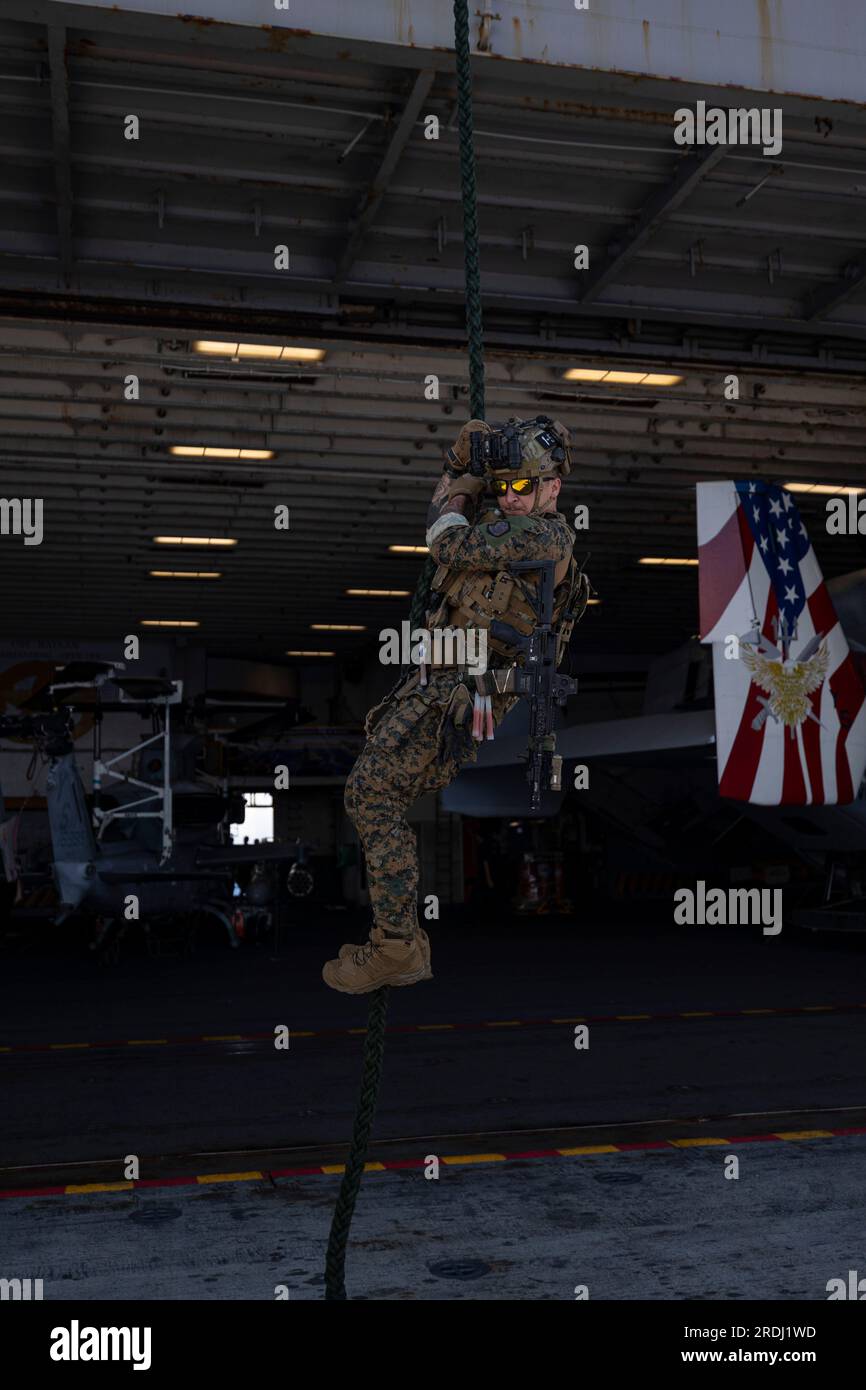 A U.S. Marine with the Maritime Special Purpose Force, 26th Marine ...
