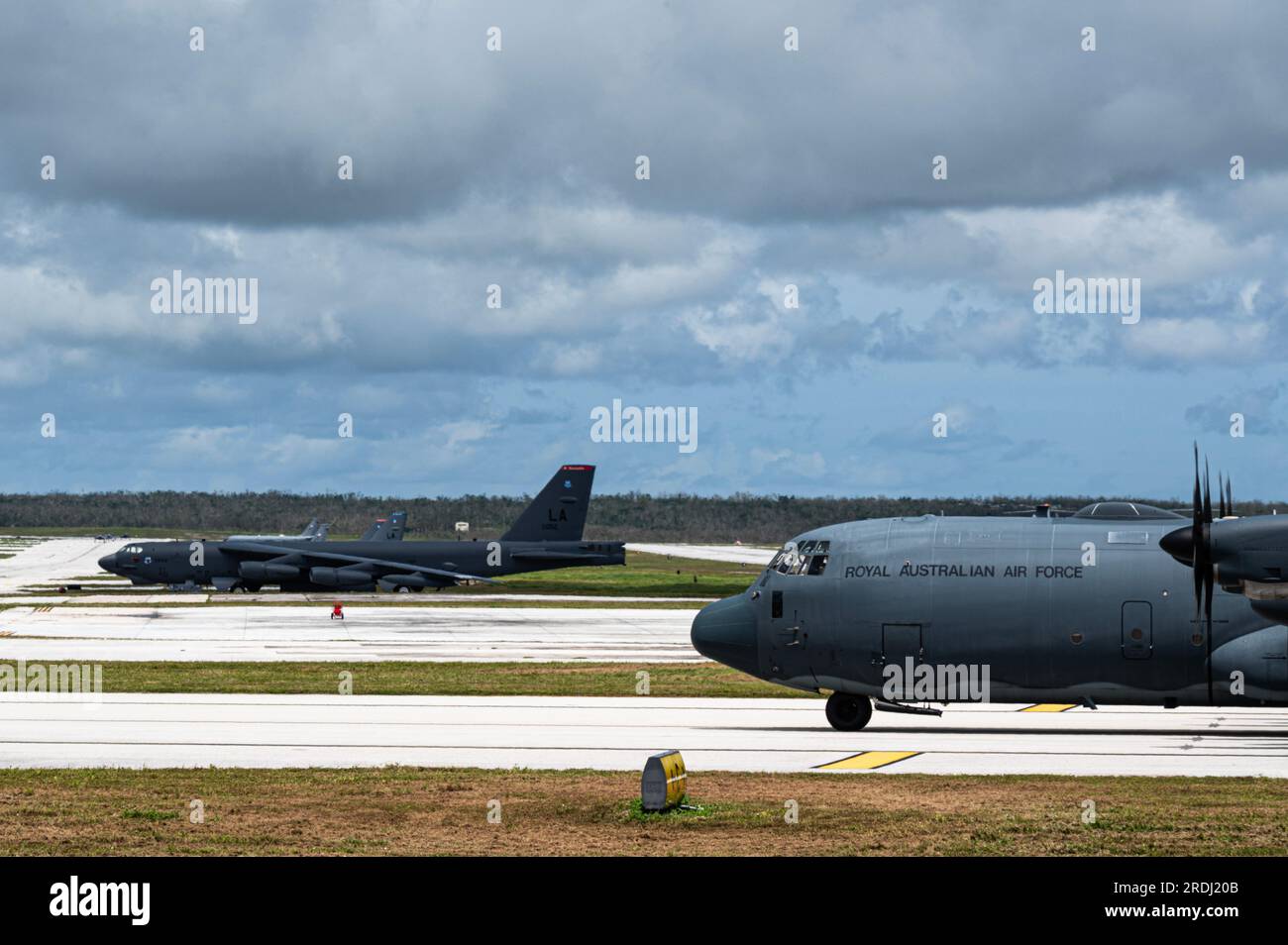 U.S. and Allied aircraft conduct an elephant walk on Andersen Air Force ...
