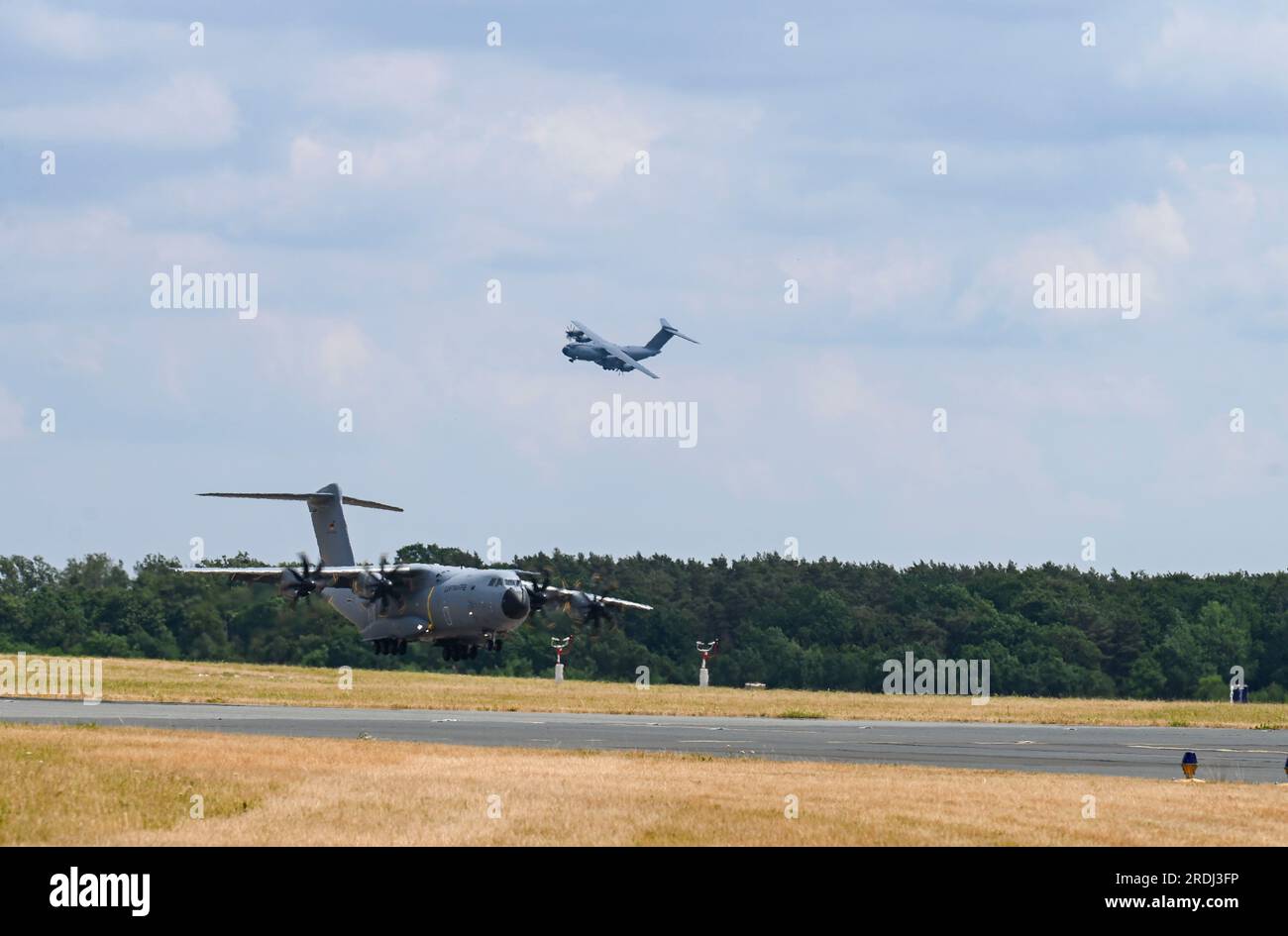 Two German Airbus A400 Atlas aircraft land at Wunstorf Air Base ...