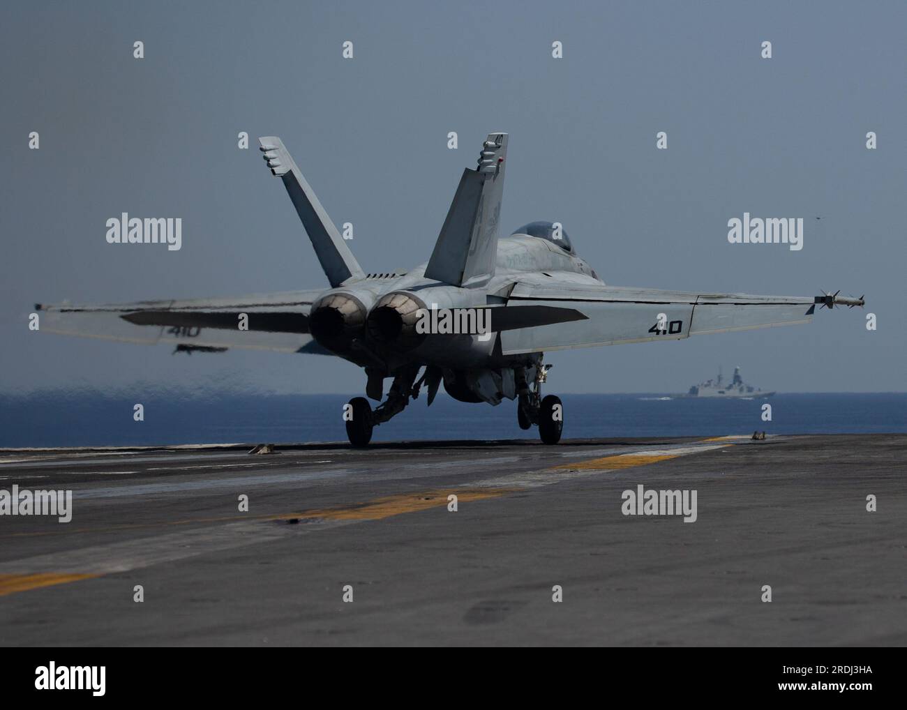Italian guided missile frigate ITS Carabiniere (F593), observes an F/A ...