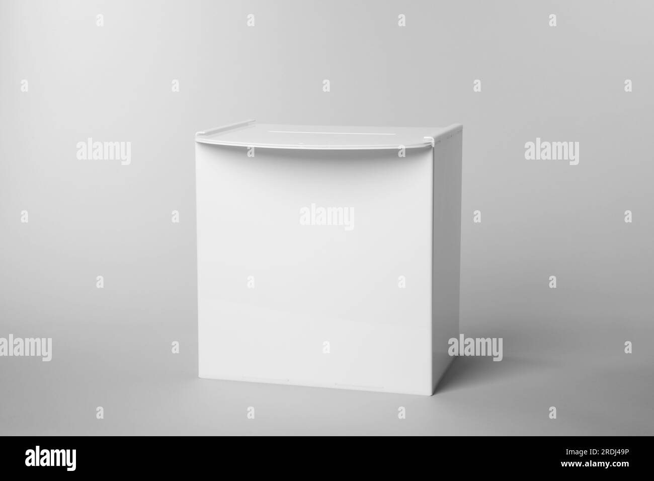 One ballot box on light grey background. Election time Stock Photo - Alamy