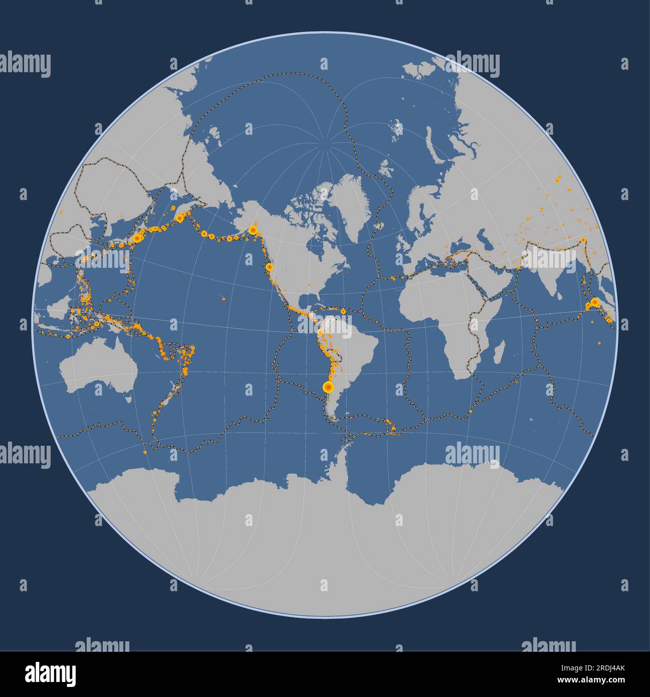 Shape Of The North Andes Tectonic Plate On The Solid Contour Map In The Lagrange Oblique