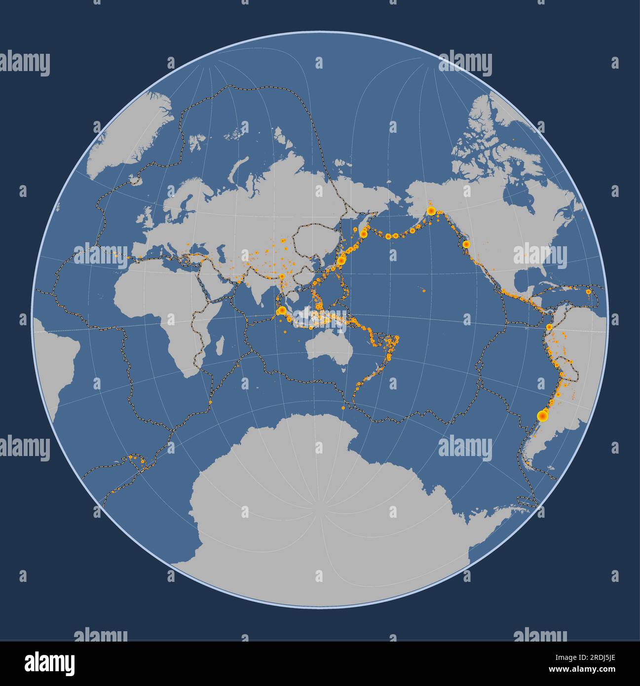 Shape of the Banda Sea tectonic plate on the solid contour map in the ...