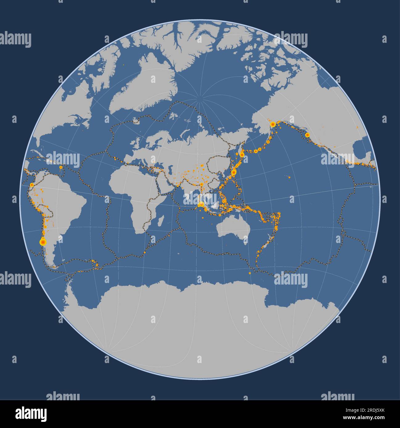 Shape of the Burma tectonic plate on the solid contour map in the ...