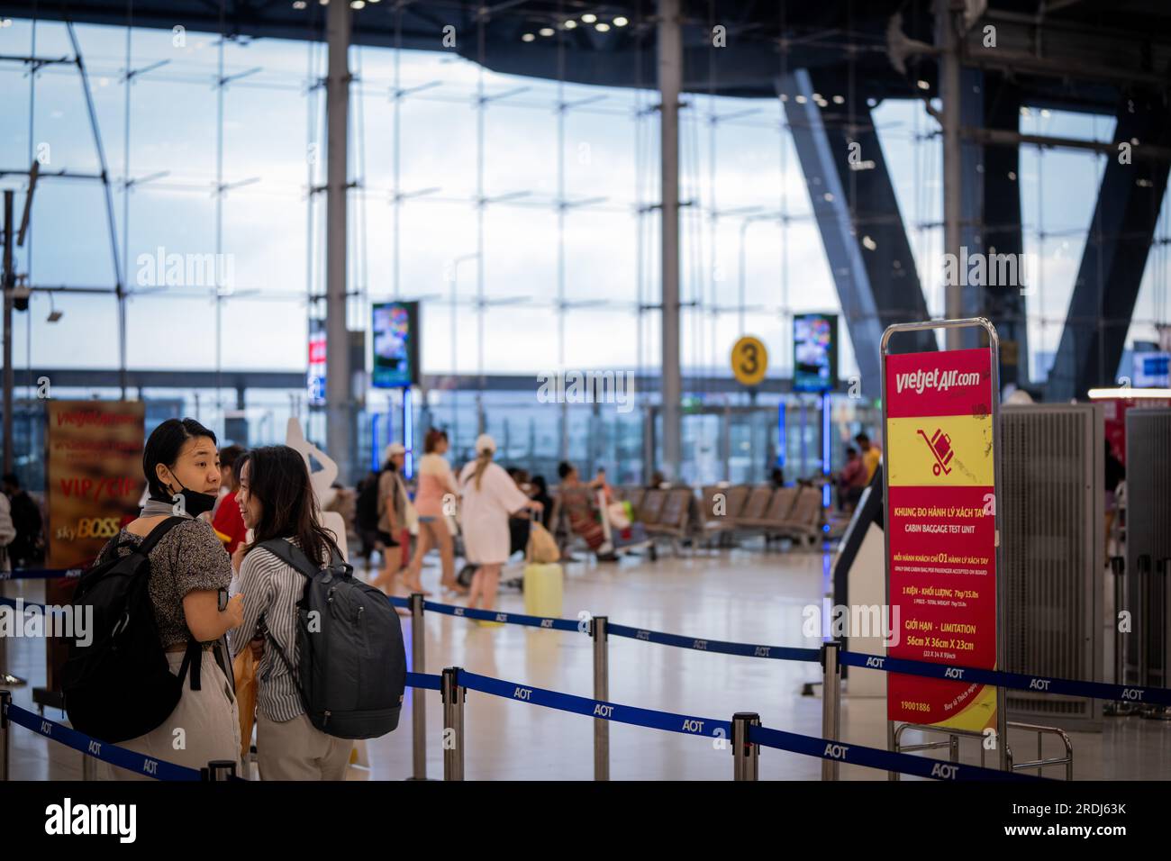 Bangkok, Thailand. 22nd July, 2023. Passengers check-in to Thai Vietjet ...