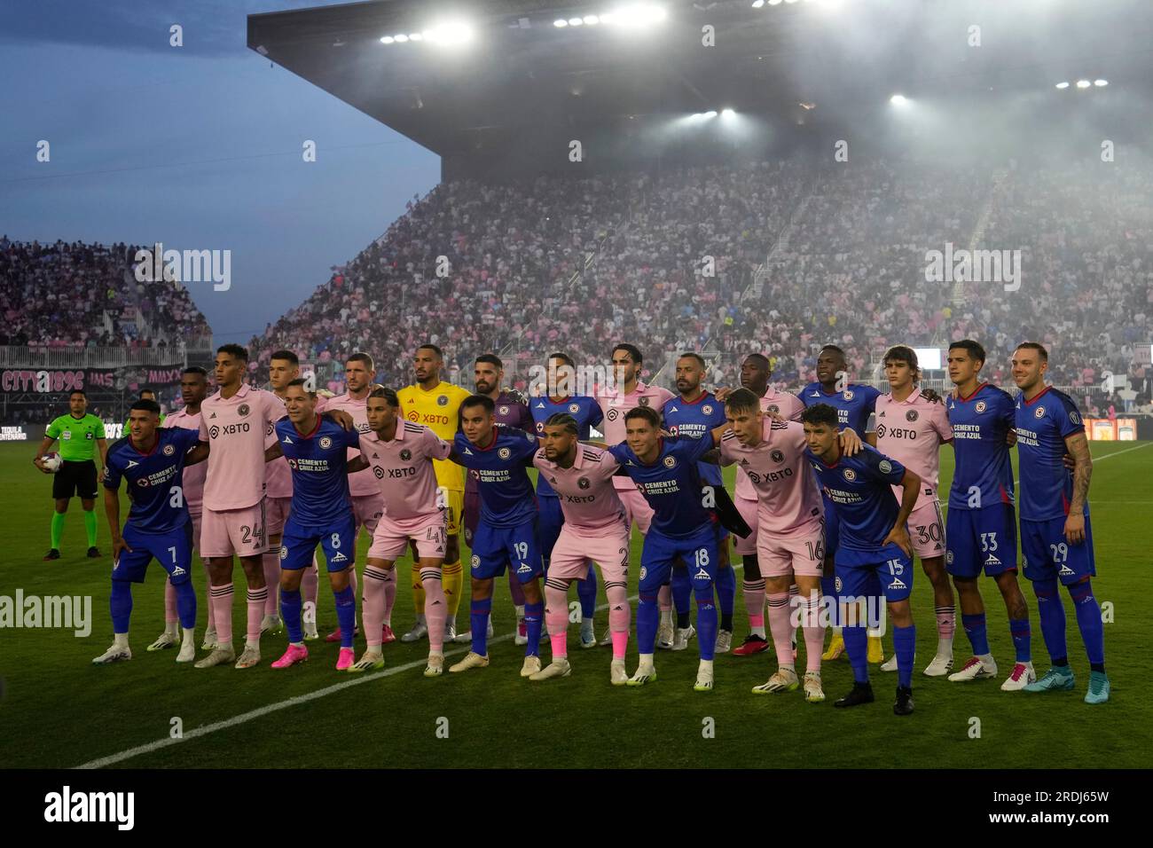 The Inter Miami and Cruz Azul starting line up pose before the first ...