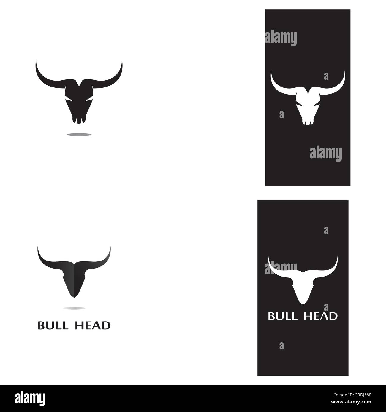vintage retro bull head horns logo design Stock Vector Image & Art - Alamy