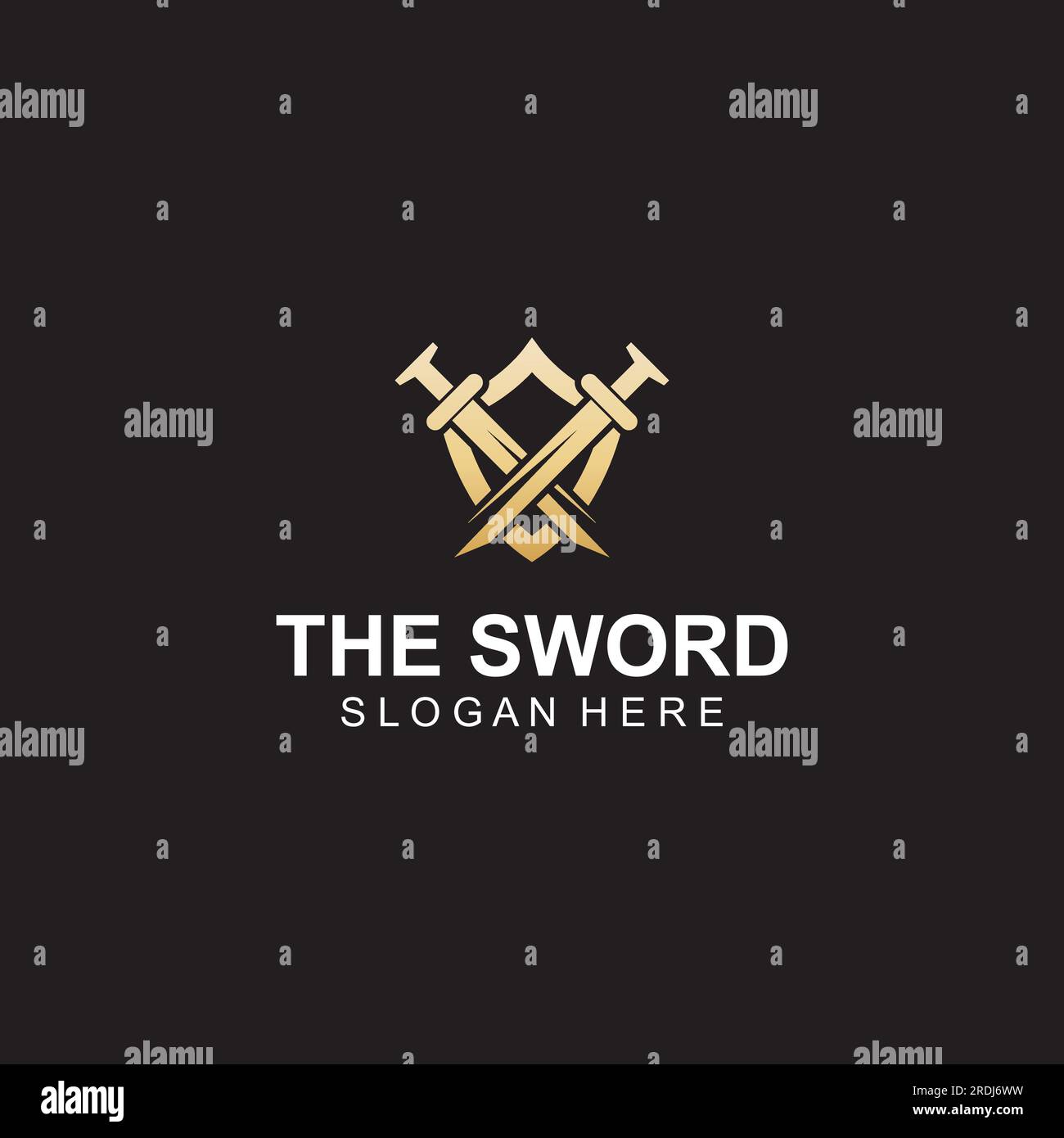 Sword, shield and king's sword logo. Logo vector design Stock Vector ...