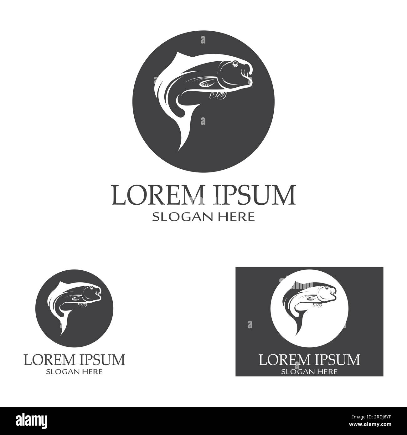 Fish logo, fishinghook, fish oil and seafood restaurant icon. With ...