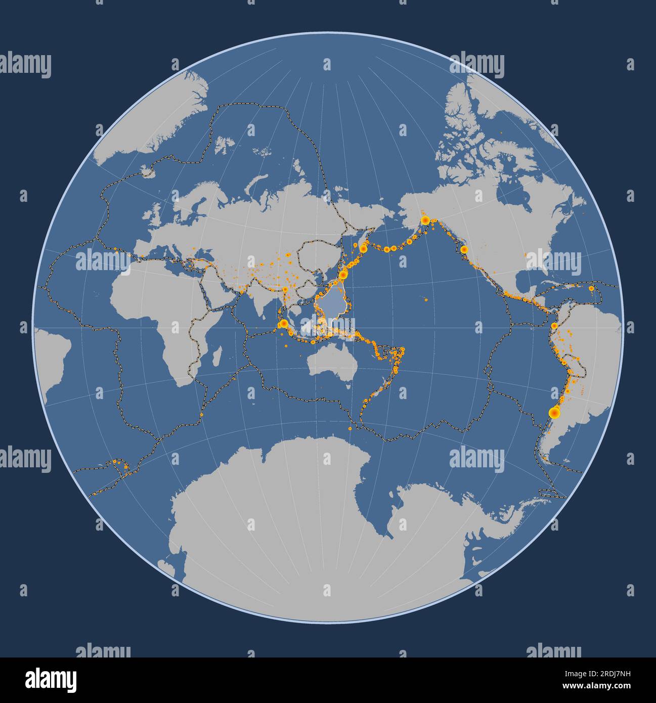 Philippine Sea Tectonic Plate On The Solid Contour Map In The Lagrange Projection Centered