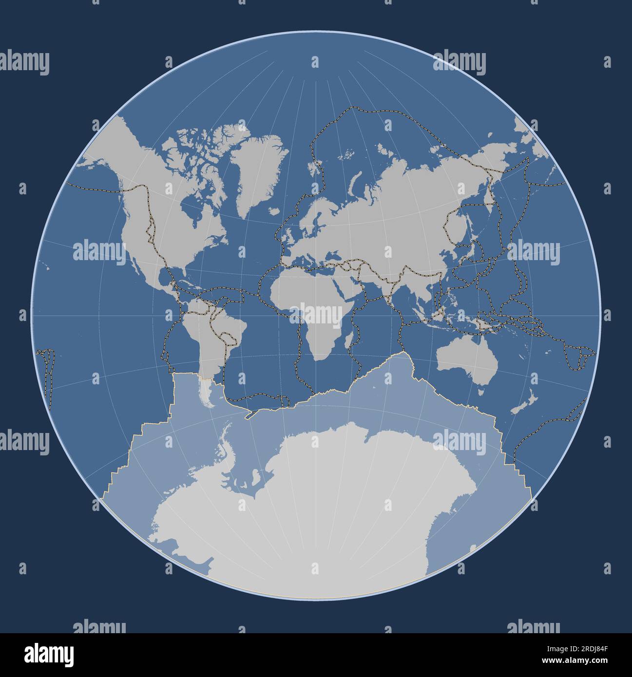 Antarctica Tectonic Plate On The Solid Contour Map In The Lagrange Projection Centered