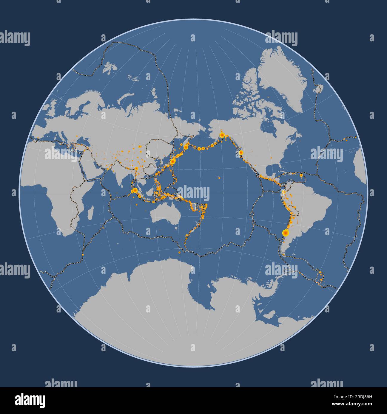 Shape Of The New Hebrides Tectonic Plate On The Solid Contour Map In The Lagrange Projection