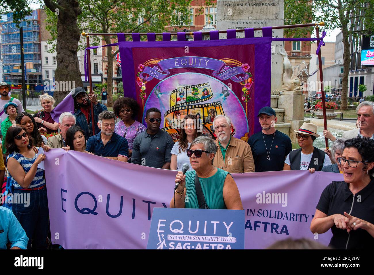 London, UK. 21st July, 2023. A member of the Equity speaks during the ...