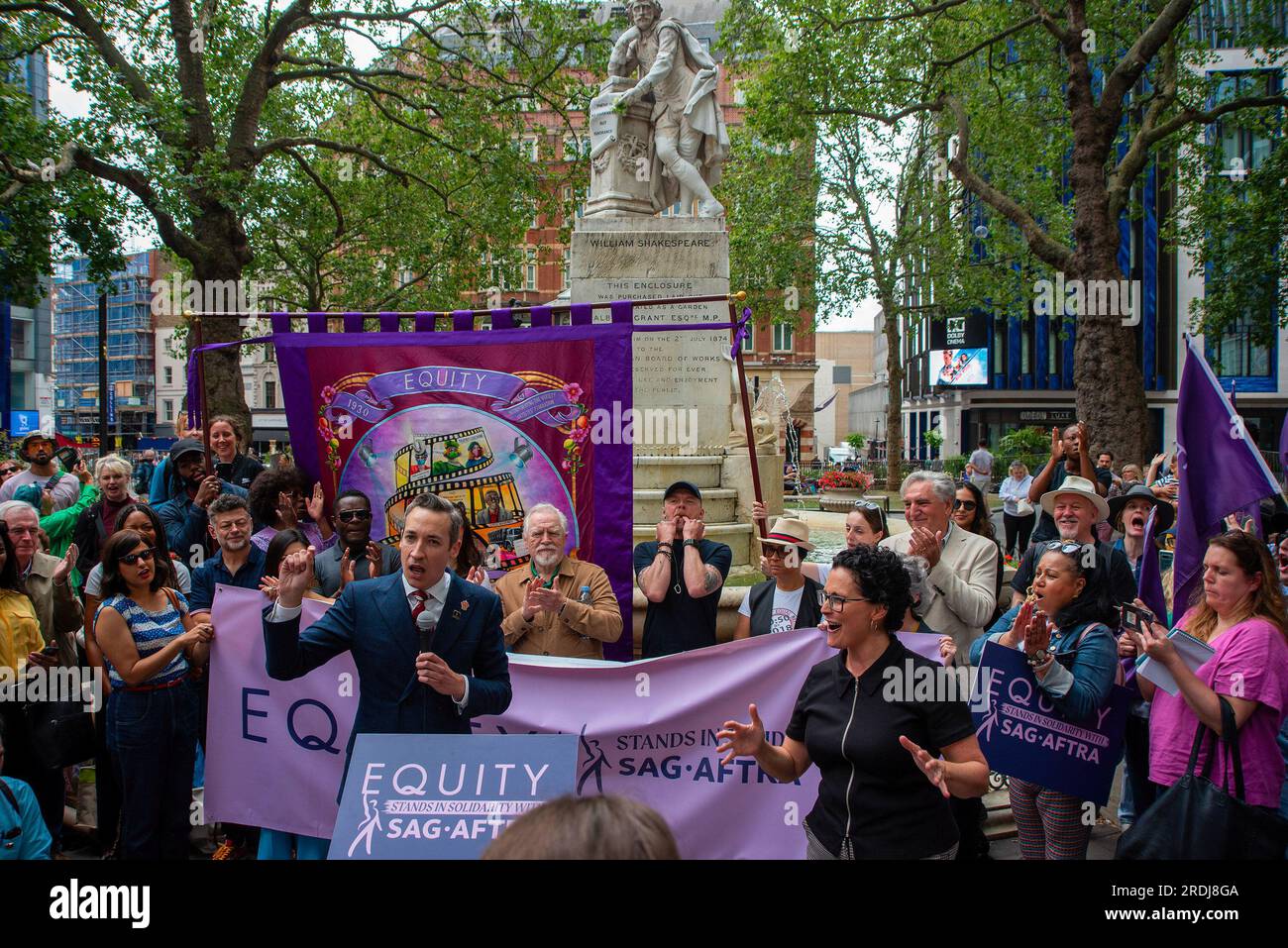 London, UK. 21st July, 2023. A member of the Equity speaks during the ...