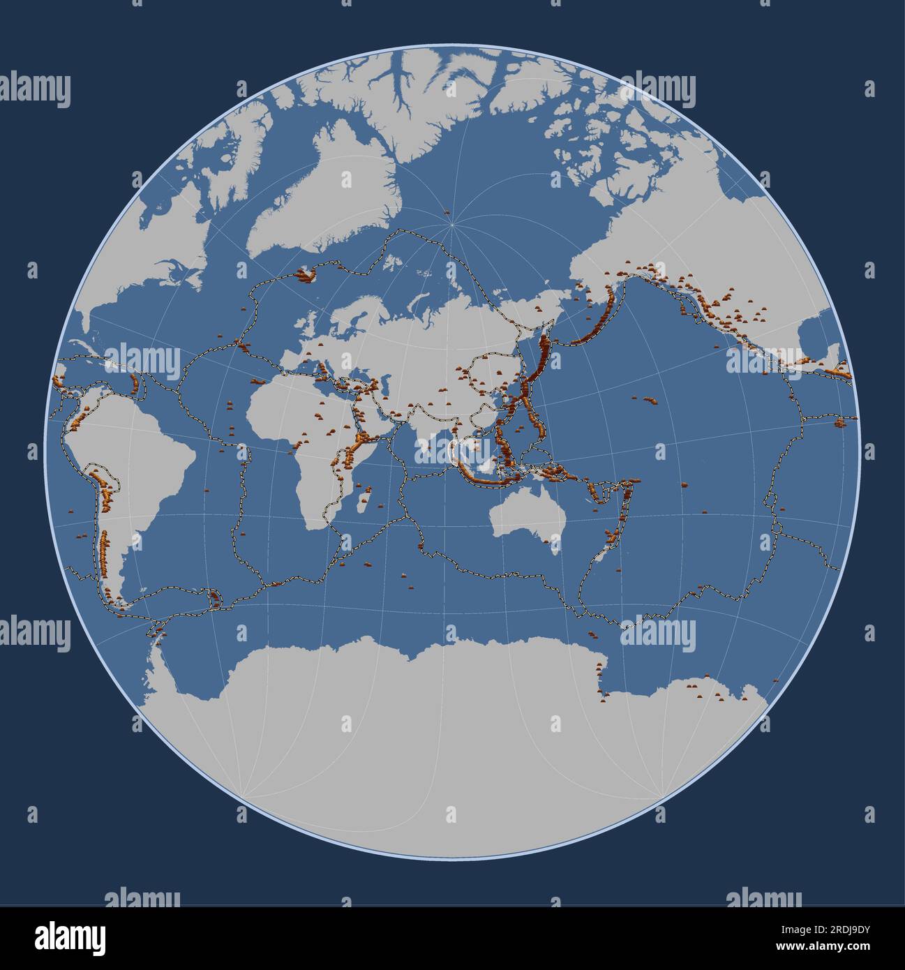 Shape of the Burma tectonic plate on the world contour map map in the ...