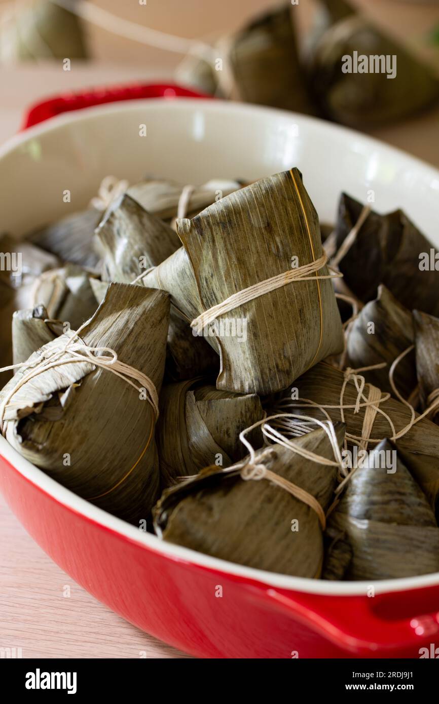 Chinese rice dumpling Zongzi for traditional dragon boat festival Stock ...