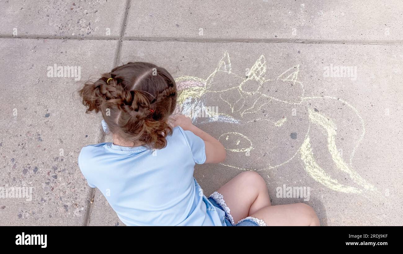 Kids chalk art Stock Photo - Alamy