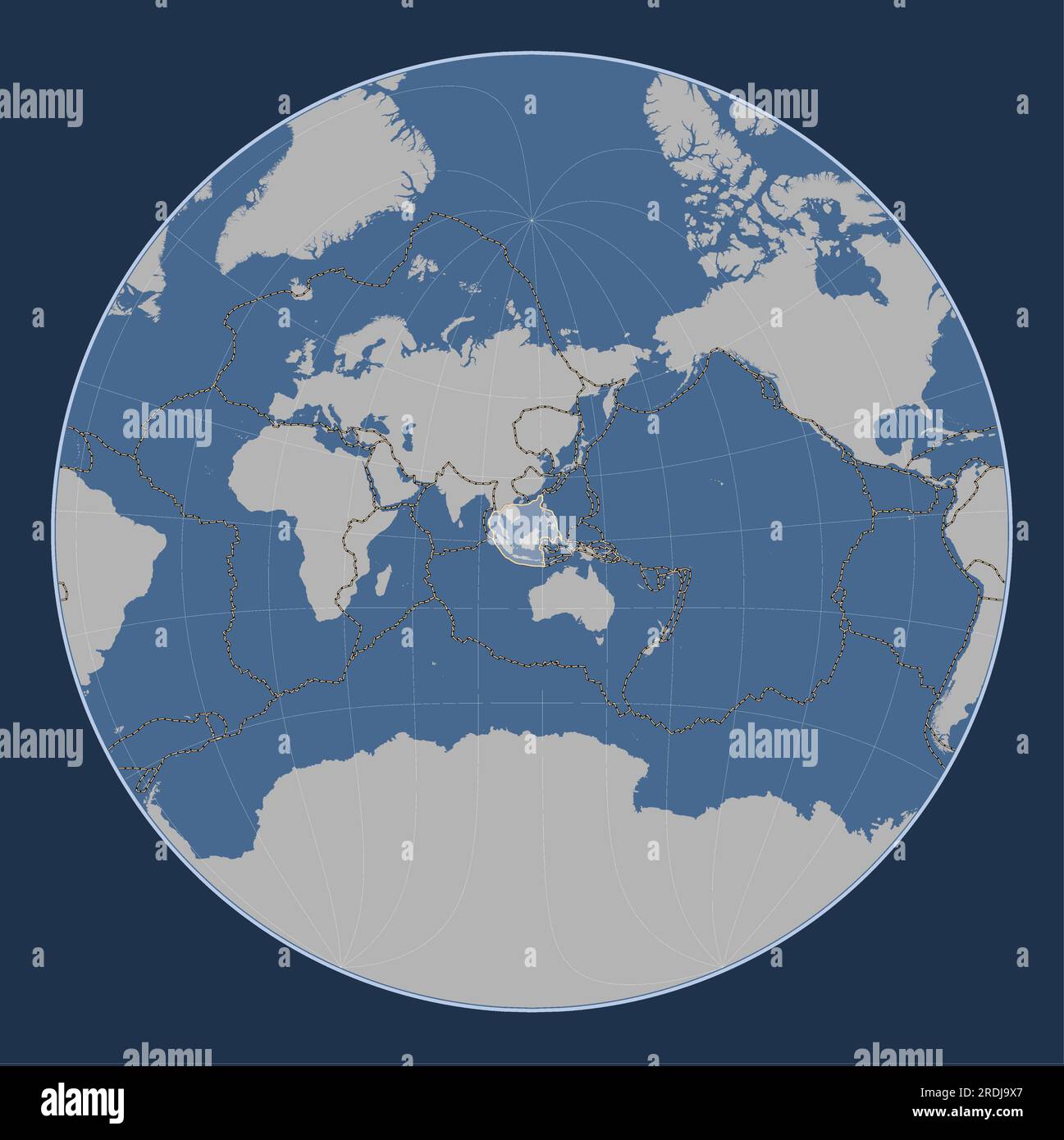 Sunda tectonic plate on the solid contour map in the Lagrange Oblique ...