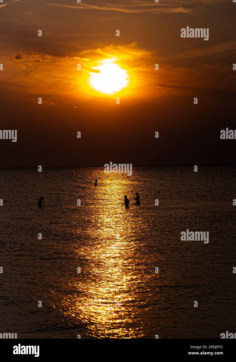 Picture of the sun setting at a beach Stock Photo - Alamy