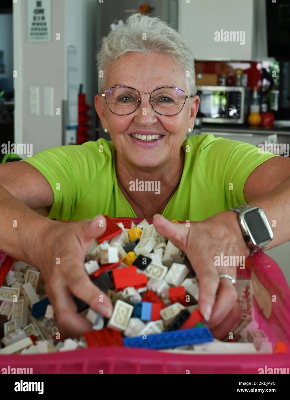 Hanau, Germany. 17th July, 2023. Rita Ebel, known as "Lego Grandma ...