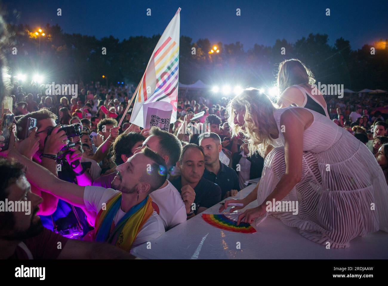 Madrid, Spain. 21st July, 2023. At the center Yolanda Diaz, Sumar's ...